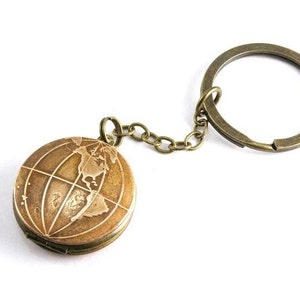 Old World Globe Locket, Wanderlust Locket Necklace, Globe Necklace ...