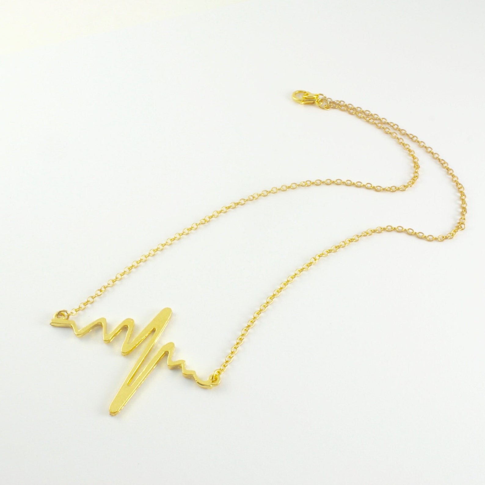 Heartbeat Necklace EKG Necklace Charm Jewelry Heartbeat - Etsy
