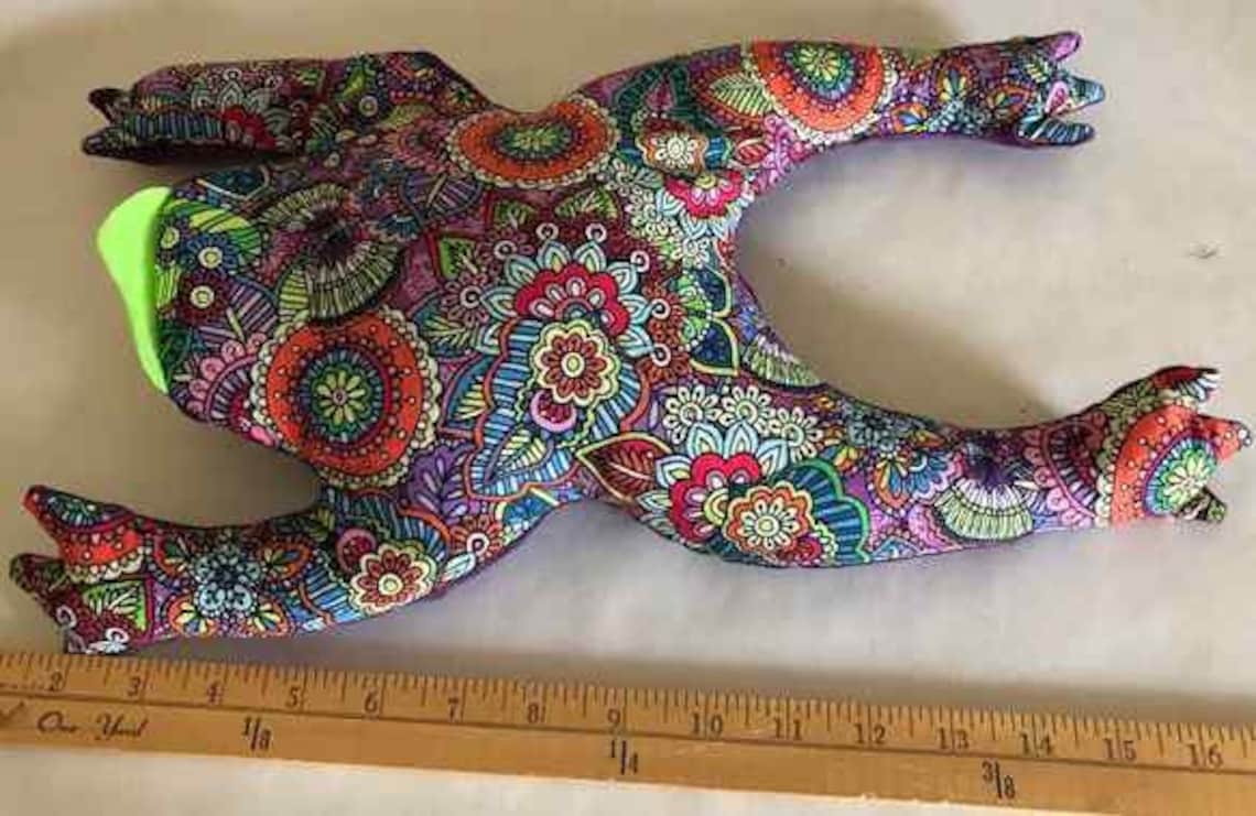 The ORIGINAL 60's Bean Bag Frog Pattern PDF! so Easy to Make, Full Instructions. Large 16"x11 ...