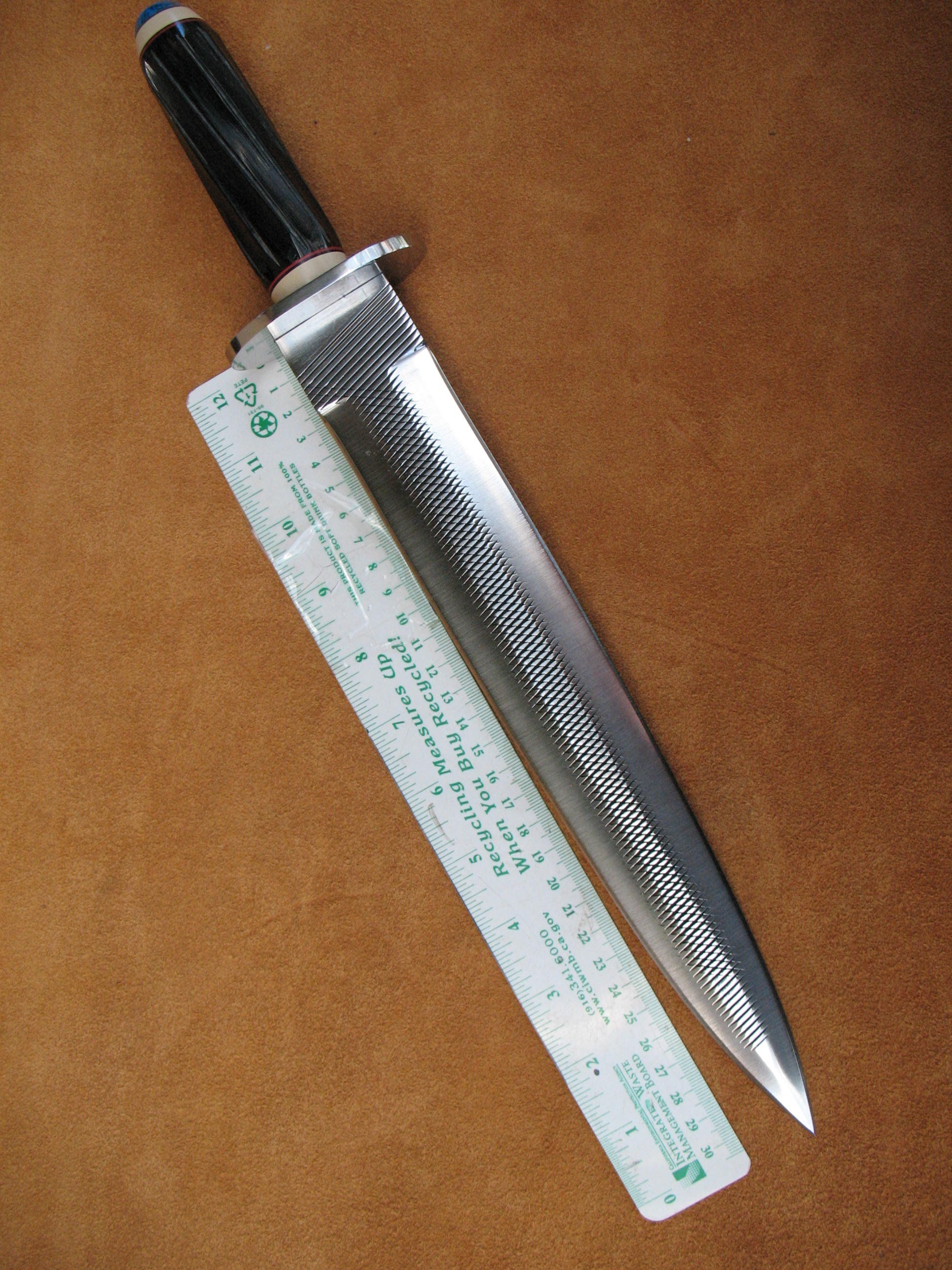 Long Dagger With Fluted Buffalo Horn Handle - Etsy