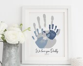 Gift for Dad Father's Day Baby & Daddy Handprint Art | Etsy