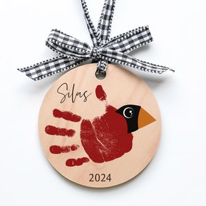Personalized Kids Ornament Handprint Cardinal, Christmas Grandparent ...