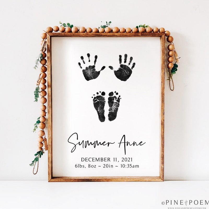 Baby Handprint Art - Etsy