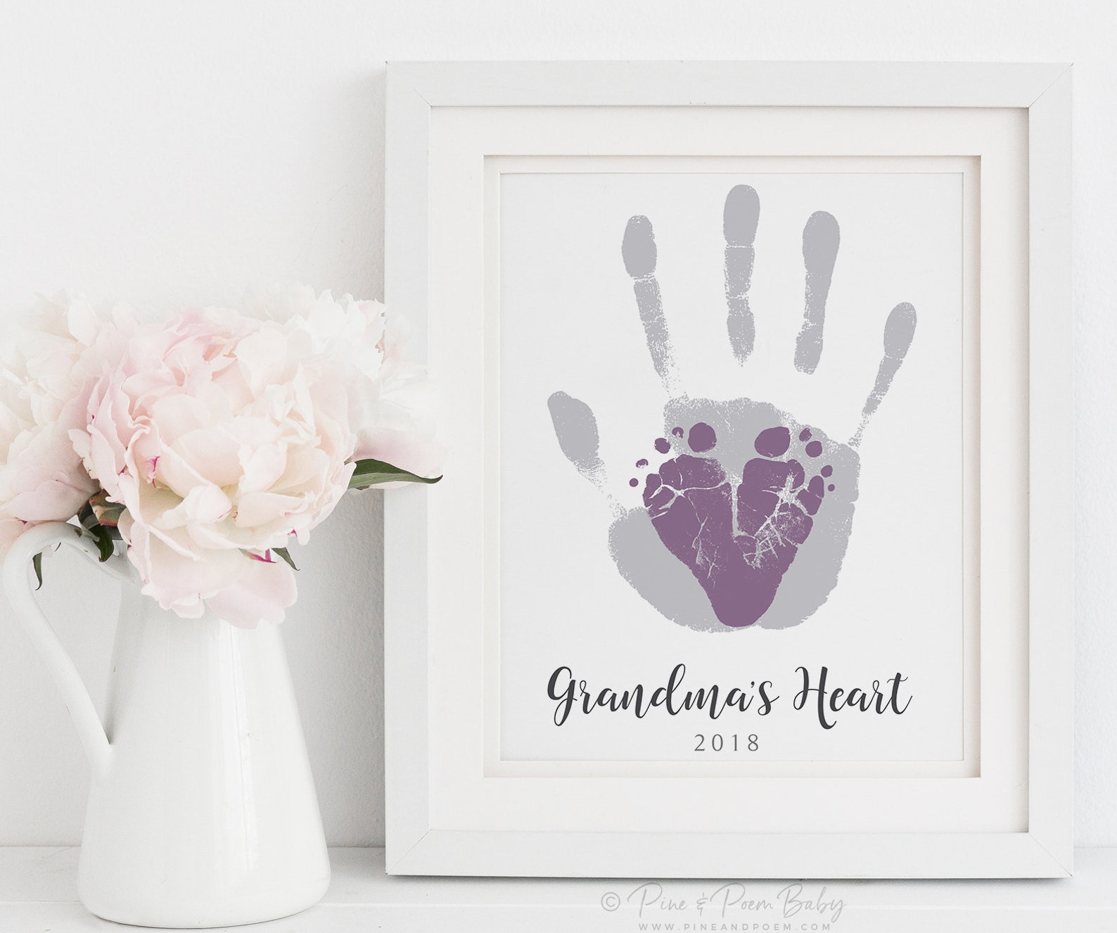 Mother's Day Gift for Grandma Custom Handprint & | Etsy