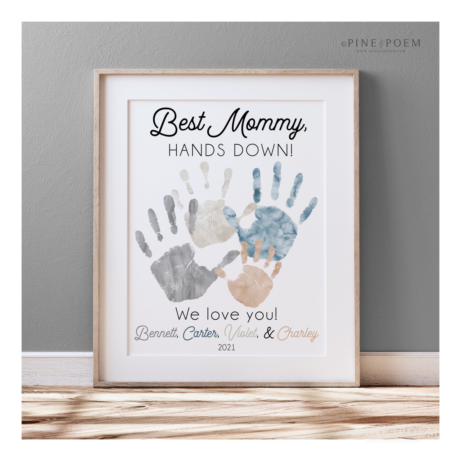 Handprint Gift for Mom From Kids Mother's Day Art Print - Etsy