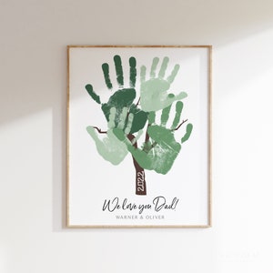 Personalized Handprint Tree Art Print, Father's Day Gift (unframed) - Etsy
