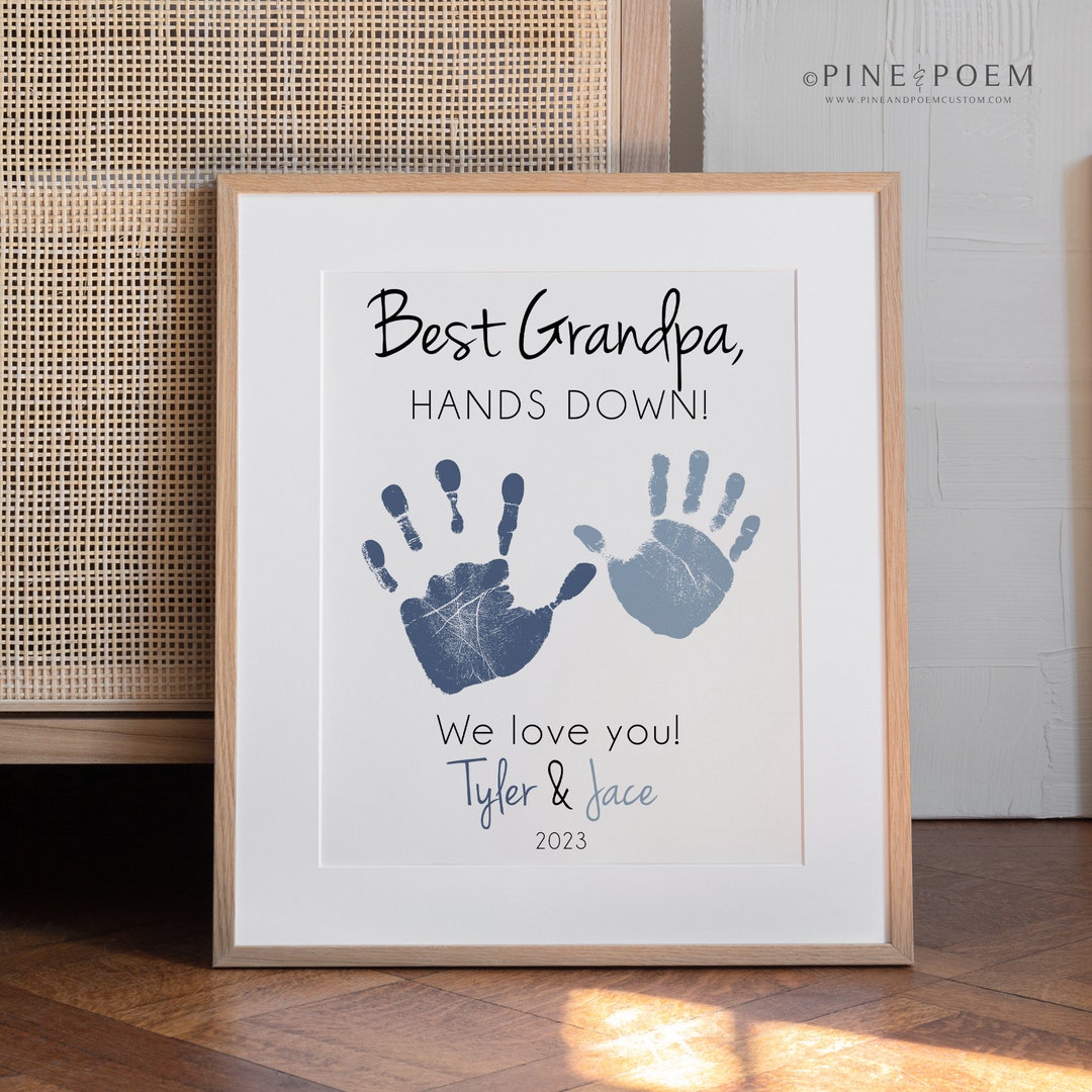Personalized Handprint Art Print: Grandpa Gift From Kids for Father's ...