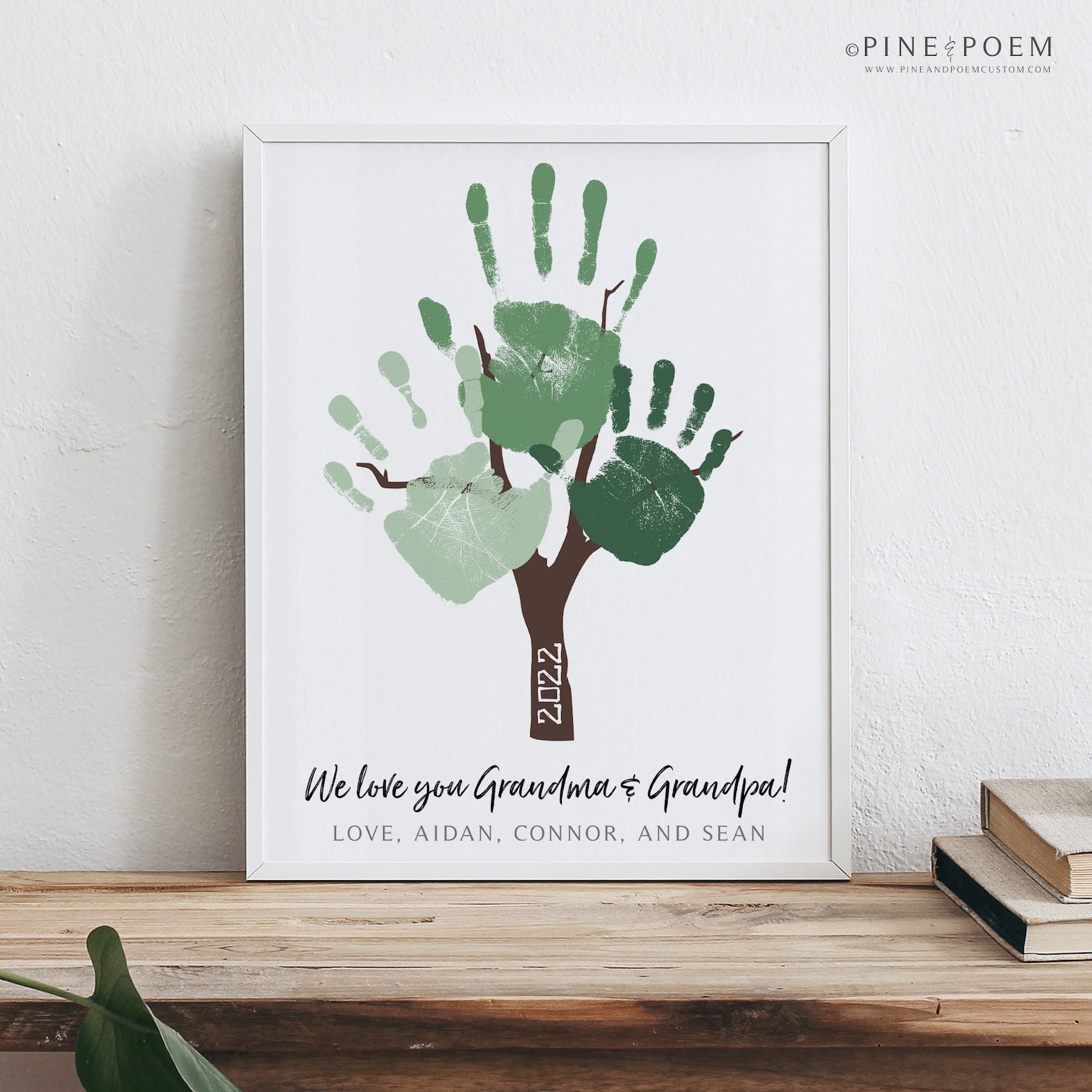 Handprint Family Tree Art: Personalized Grandparent Gift (UNFRAMED) - Etsy