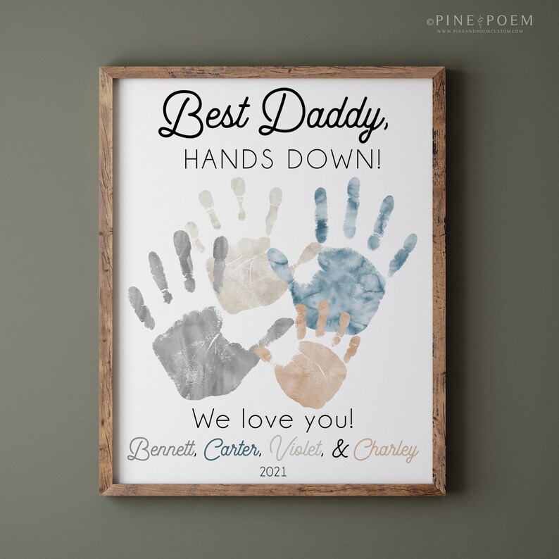 Handprint Gift for Dad From Kids Father's Day Birthday - Etsy