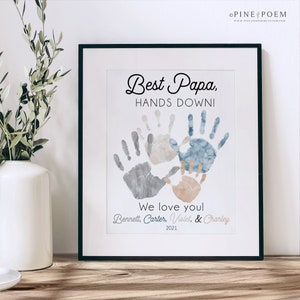 Personalized Handprint Art Print: Grandpa Gift From Kids for Father's ...