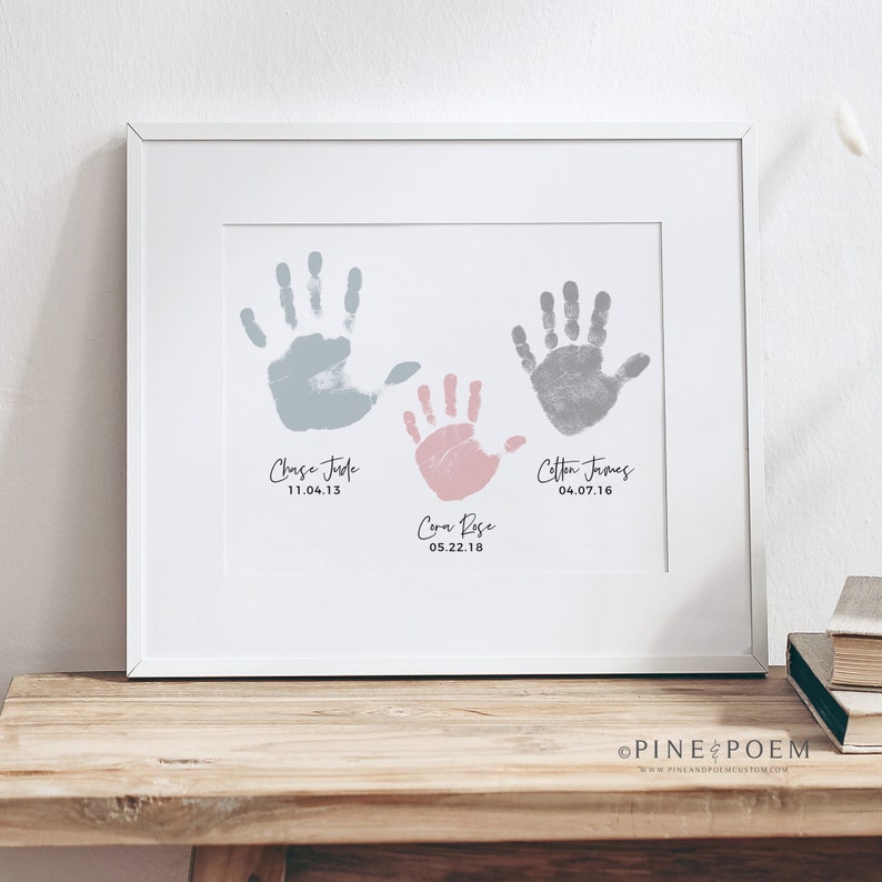 Personalized Kids Handprint Art: Custom Family Keepsake (UNFRAMED) - Etsy