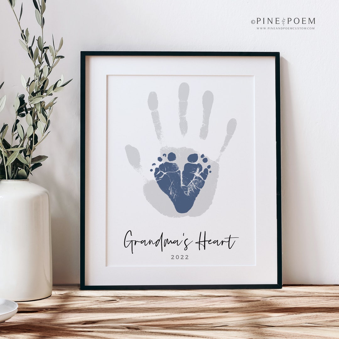 Mother's Day Gift for Grandma Custom Handprint & - Etsy