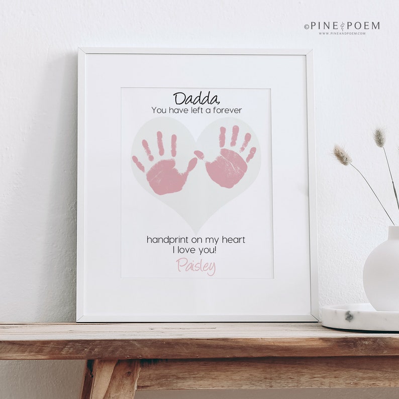 Father's Day Gift for Dad Handprint Art Print From Kids - Etsy