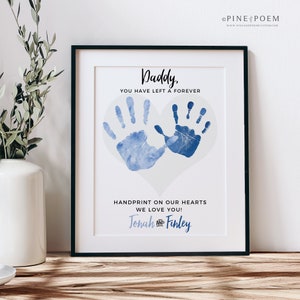 Father's Day Gift for Dad, Handprint Art Print From Kids Personalized ...