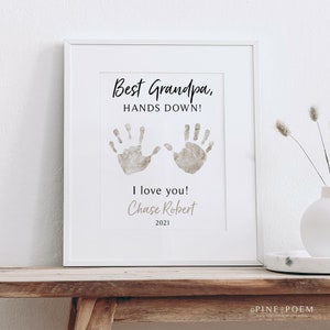 Personalized Handprint Art Print: Grandpa Gift From Kids for Father's ...