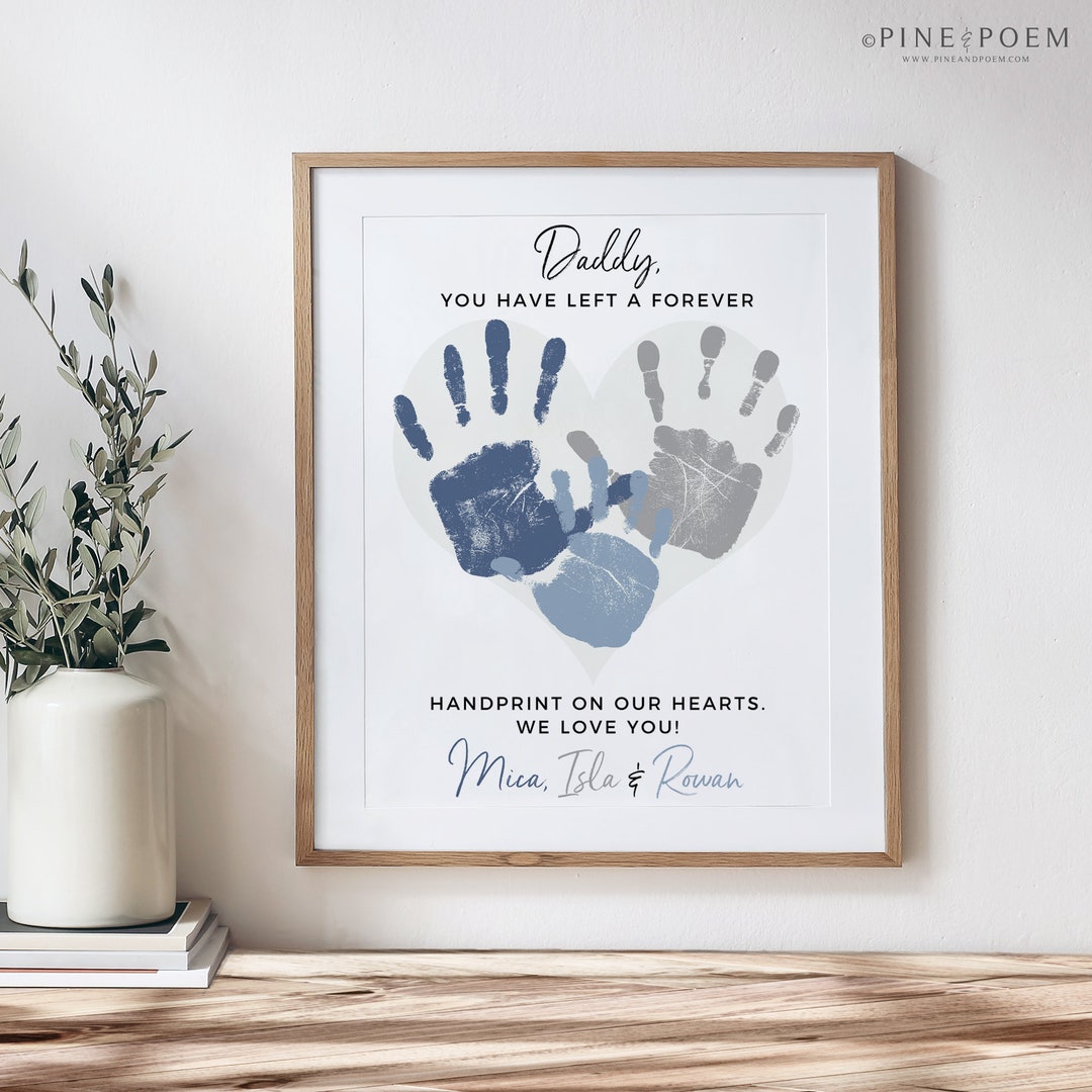 Father's Day Gift for Dad Handprint Art Print From Kids - Etsy