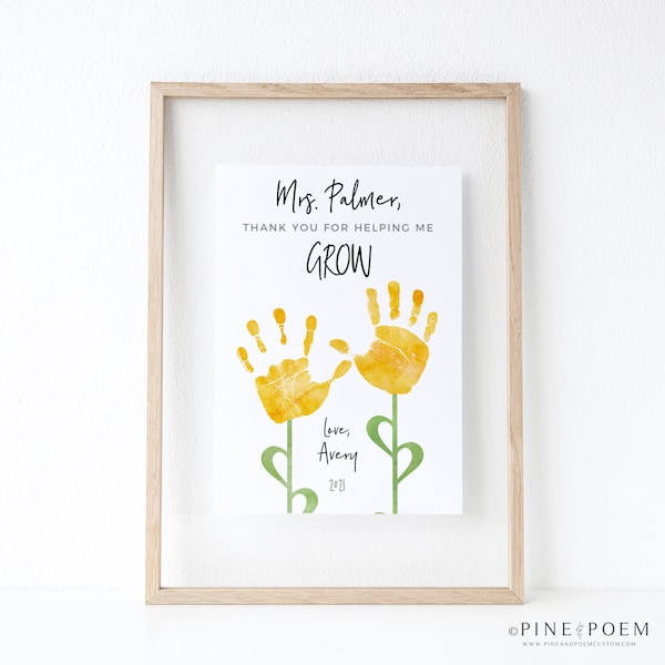 Teacher Thank You Handprint - Etsy