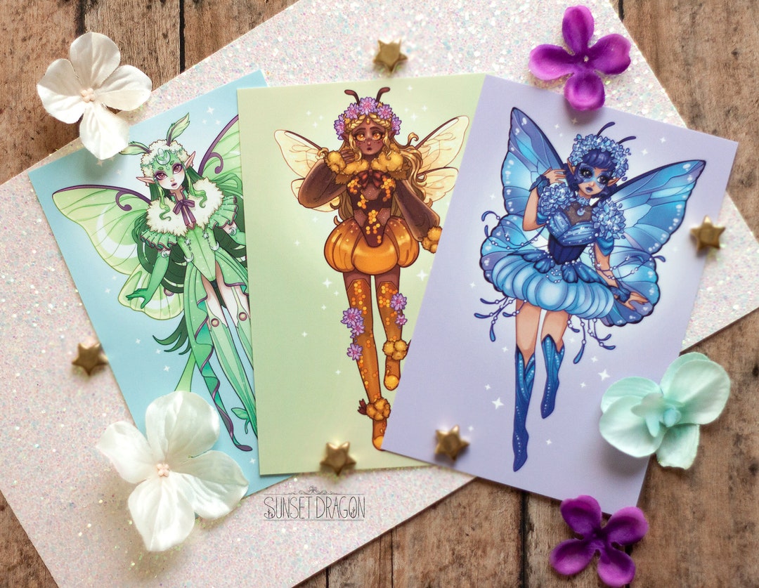 Insect Fairies Postcard Set - Etsy