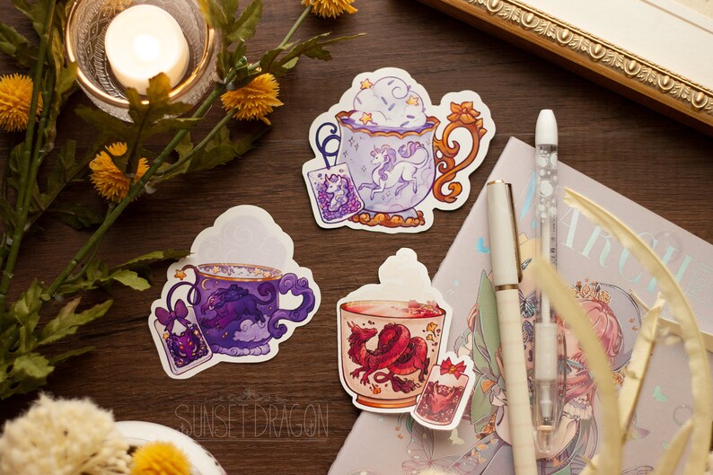 Yokai Tea - Baku Die Cut Large Glossy Sticker - Etsy