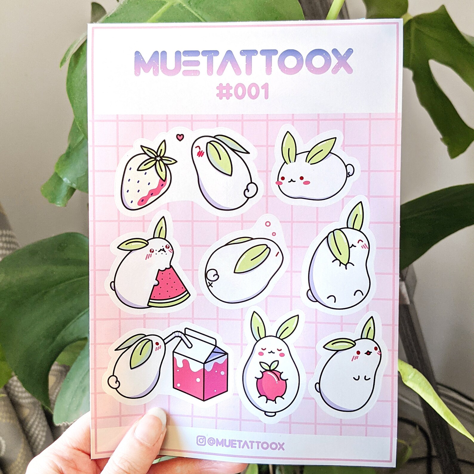 A5 Glossy Vinyl Japanese Mochi Bunny Sticker Sheet - Etsy
