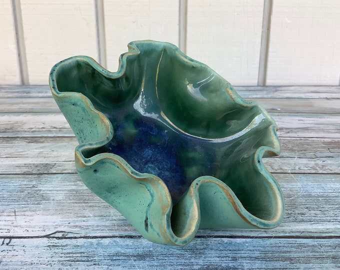 Blue Pottery Bowl - Ceramic Wave Bowl - Handmade Ceramics and Pottery ...