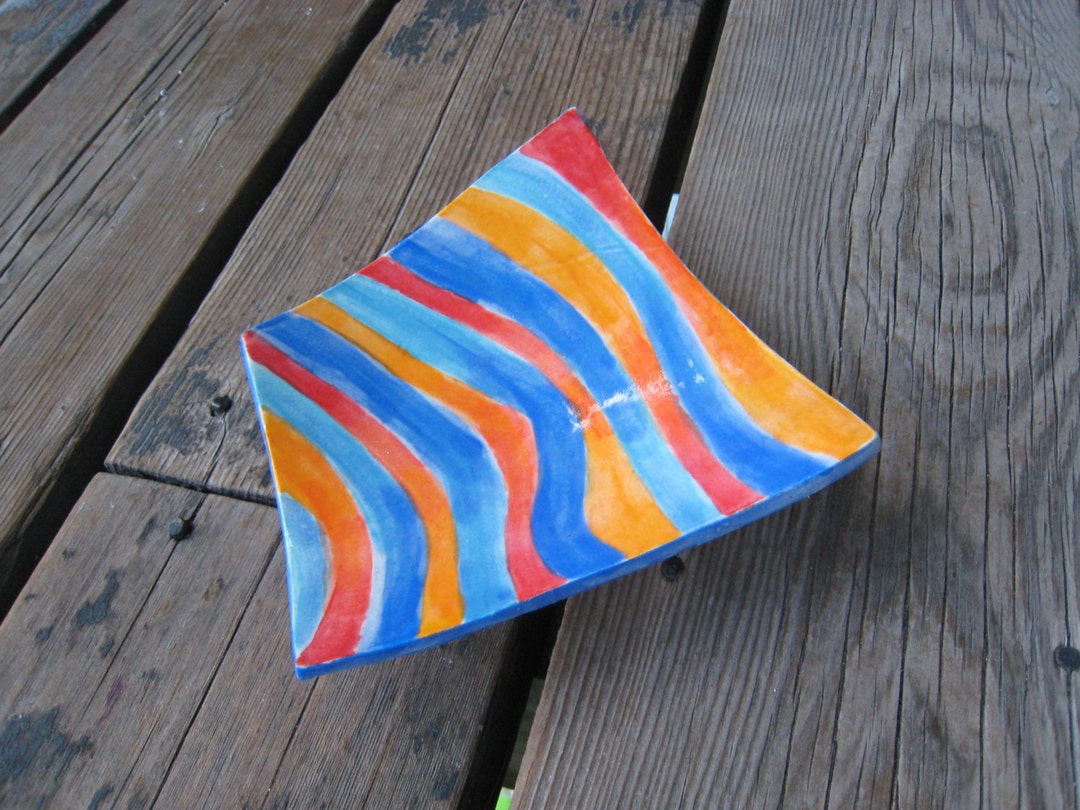 Tiger Stripe Tray - Ceramics and Pottery - Jewelry Tray - Geometric ...