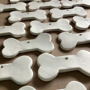 50 Blank Bone Shaped Tiles Ceramic Bisque - Tile With Hole Set of 50 ...