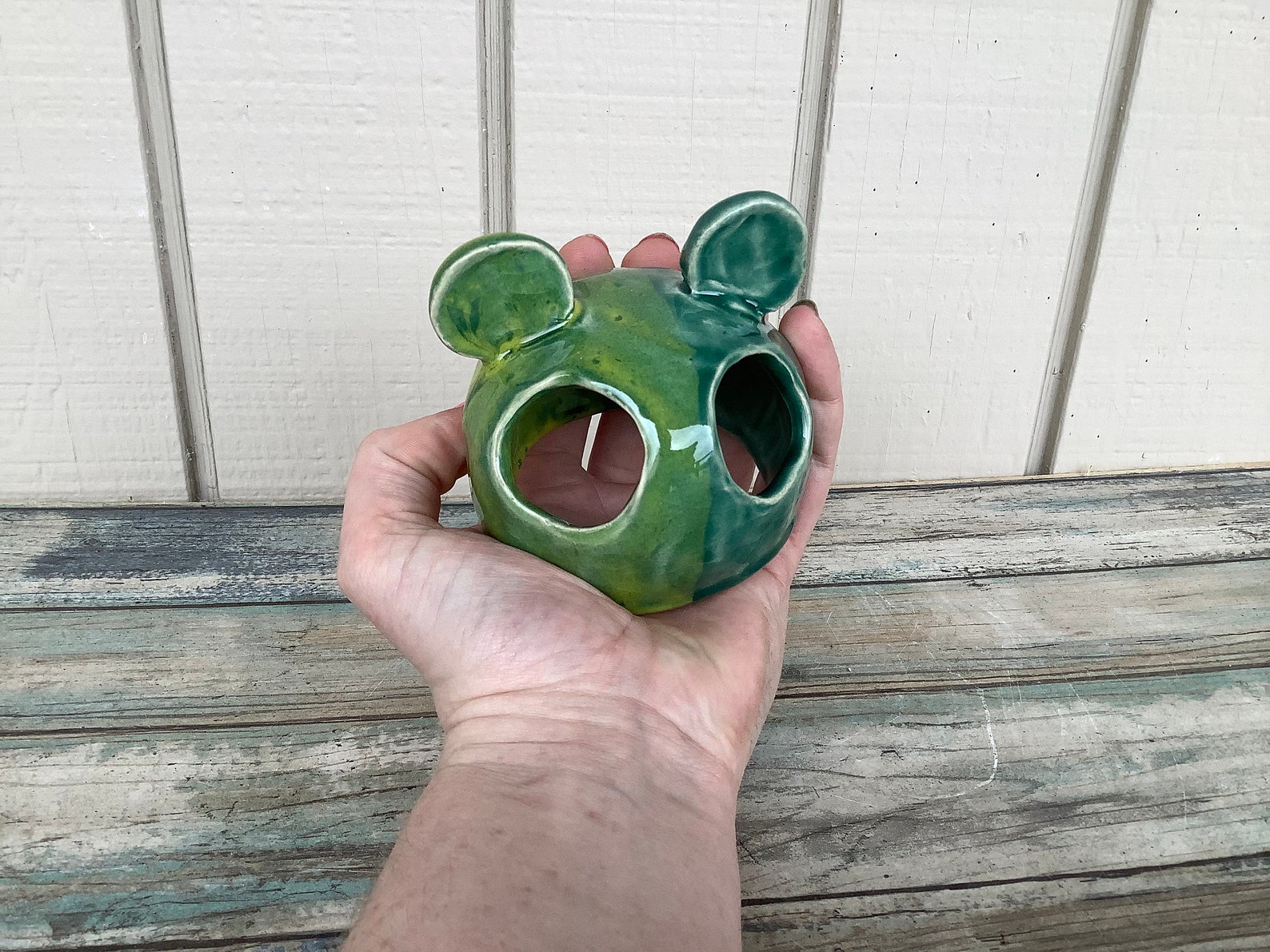 Betta Fish Tank Decor - Green Ceramic Fish Cave Small - Betta Hide ...