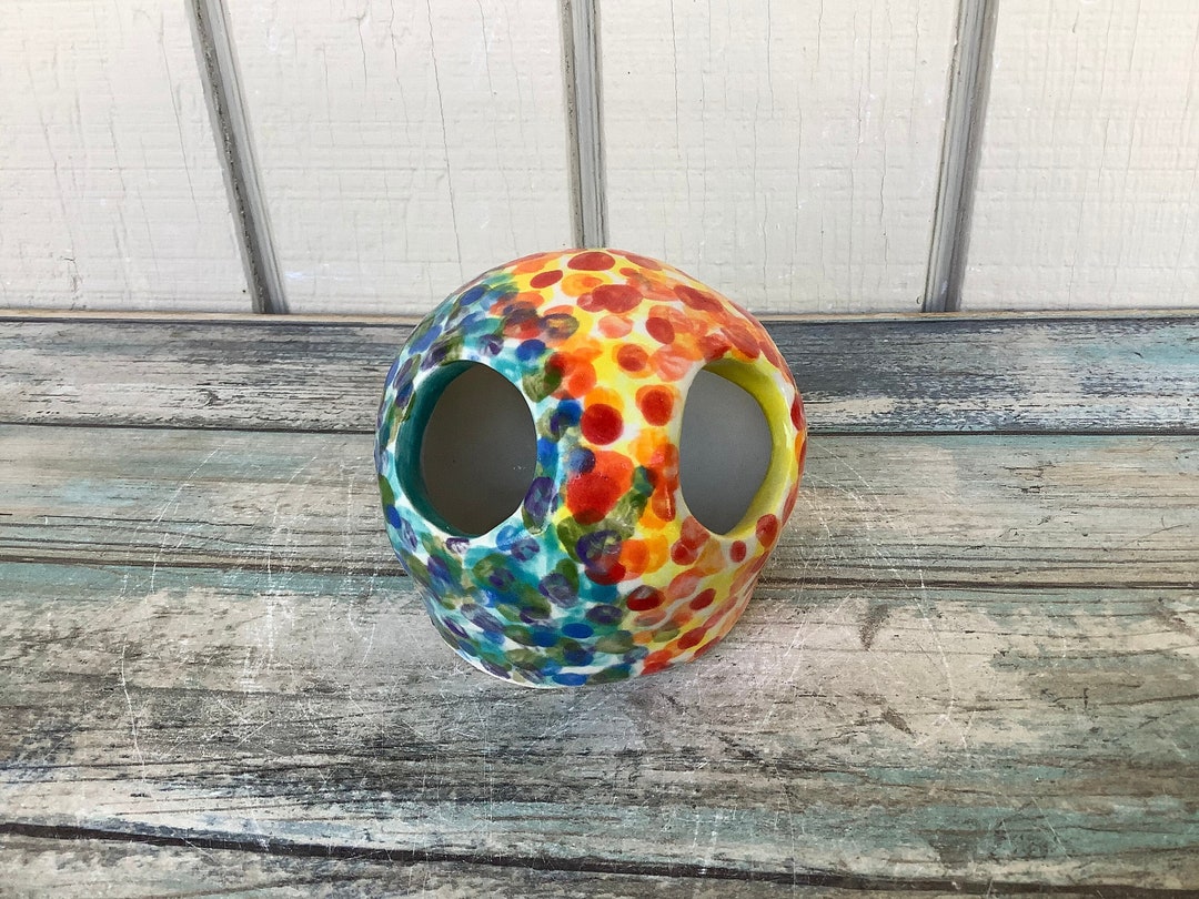 Rainbow Speckle Aquarium Cave Fish Hideout Small Ceramic Bright ...