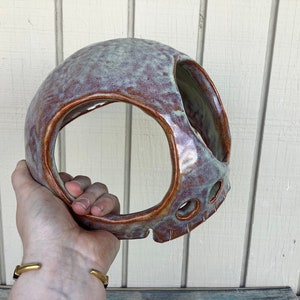 Reptile Skull Hide Ceramic Snake Tank Decor - Large Aquarium Hide ...