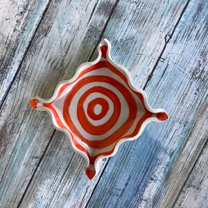Orange Bullseye Dish - Handmade Ceramics and Pottery - Square Pottery ...