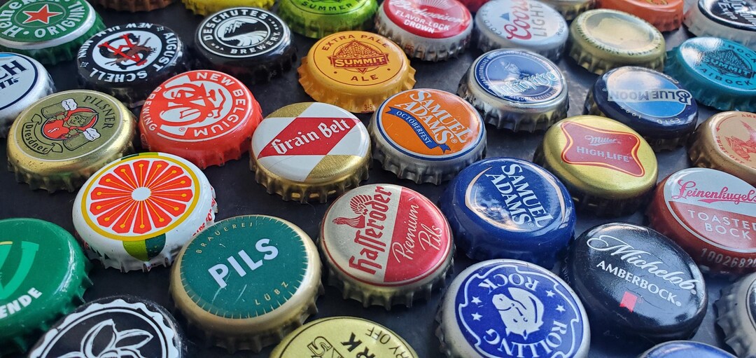Beer Bottle Caps 50 Count Random Assortment up Cycled Variety Repeats ...