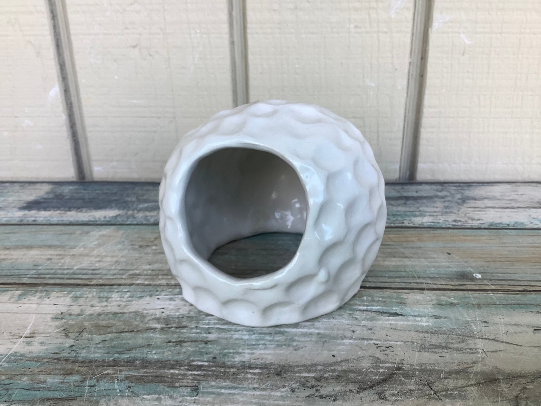 Aquarium Decor Ceramic - Golf Ball Fish Cave White MADE TO ORDER ...
