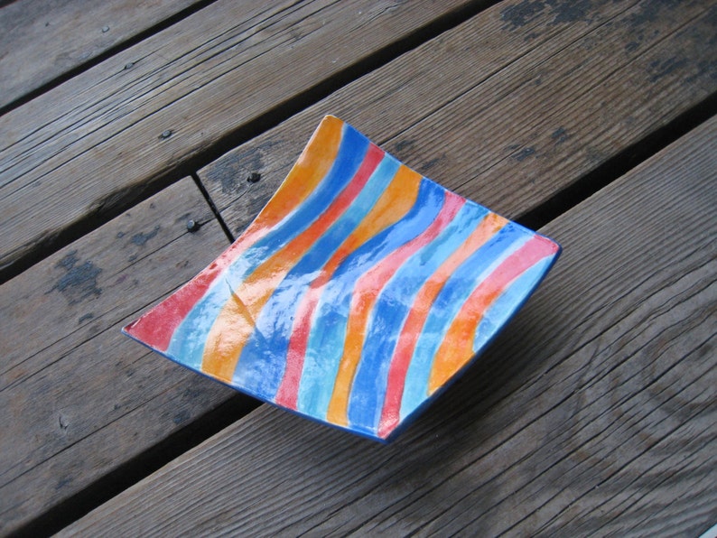Tiger Stripe Tray - Ceramics and Pottery - Jewelry Tray - Geometric ...