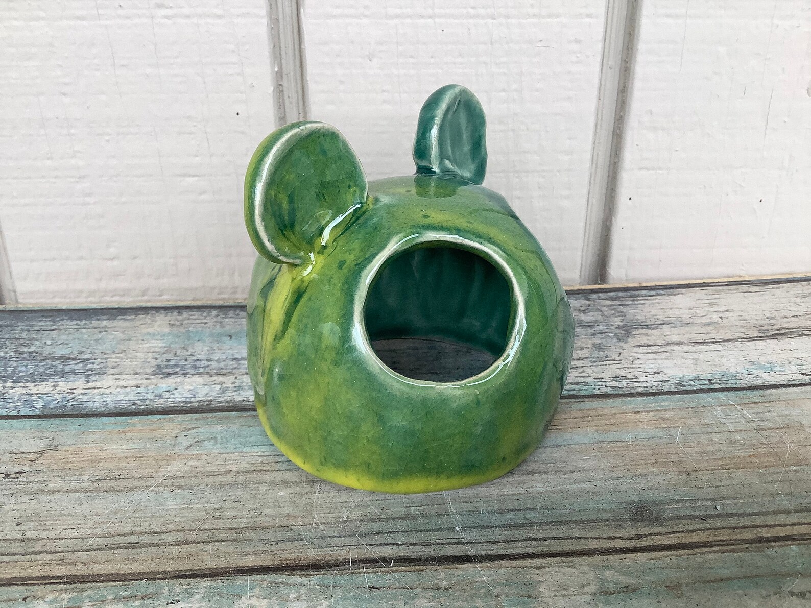 Betta Fish Tank Decor - Green Ceramic Fish Cave Small - Betta Hide ...