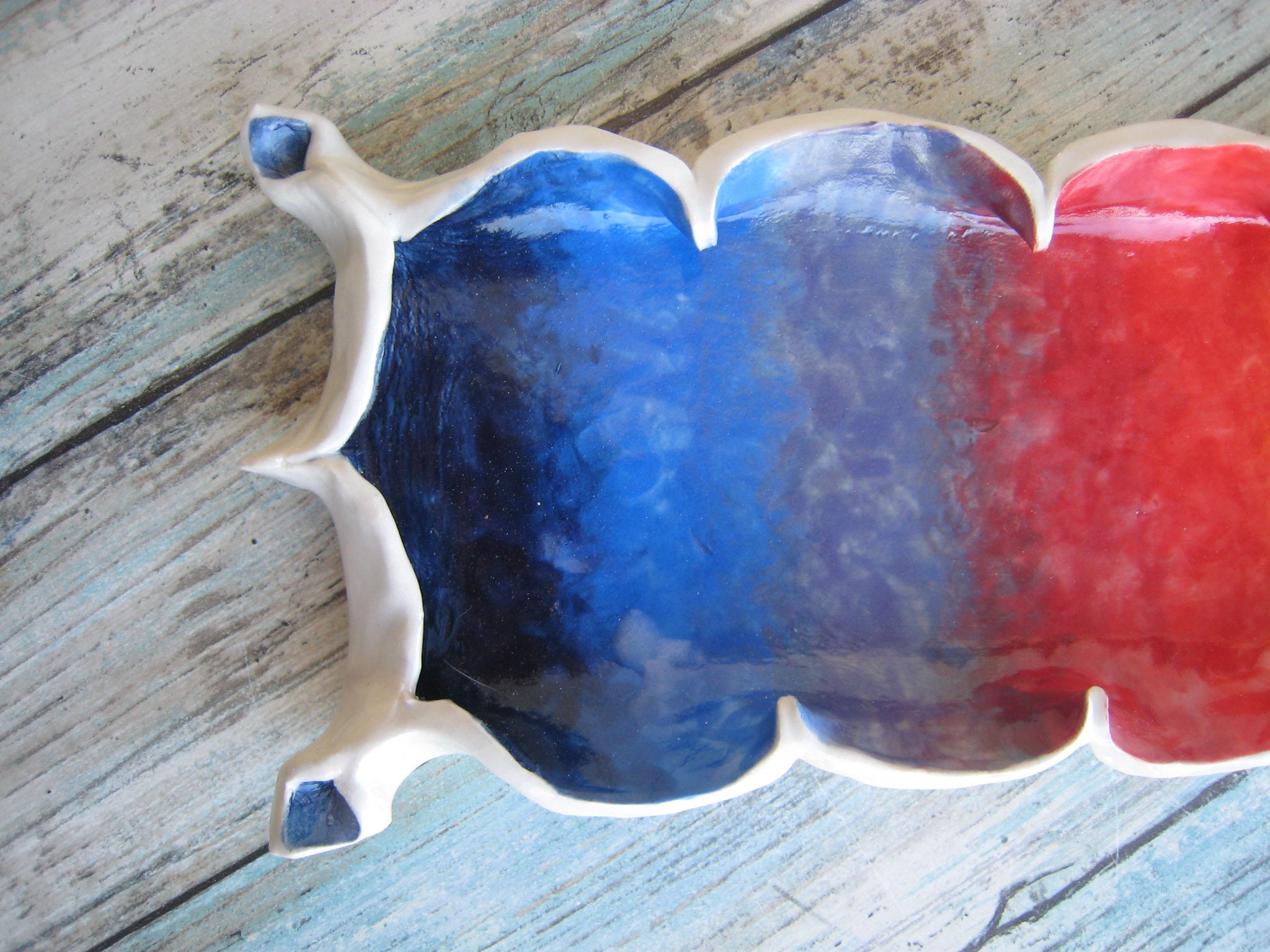 Rolling Tray Ceramic Handmade Dish Sunset Art Vanity | Etsy