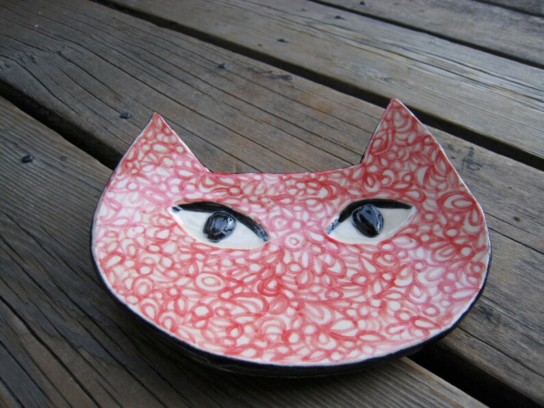 Ceramic Cat Plate MADE TO ORDER - Ceramics and Pottery - Jewelry Tray ...