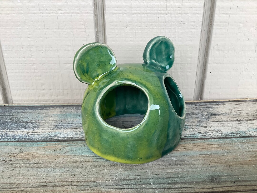 Betta Fish Tank Decor - Green Ceramic Fish Cave Small - Betta Hide ...