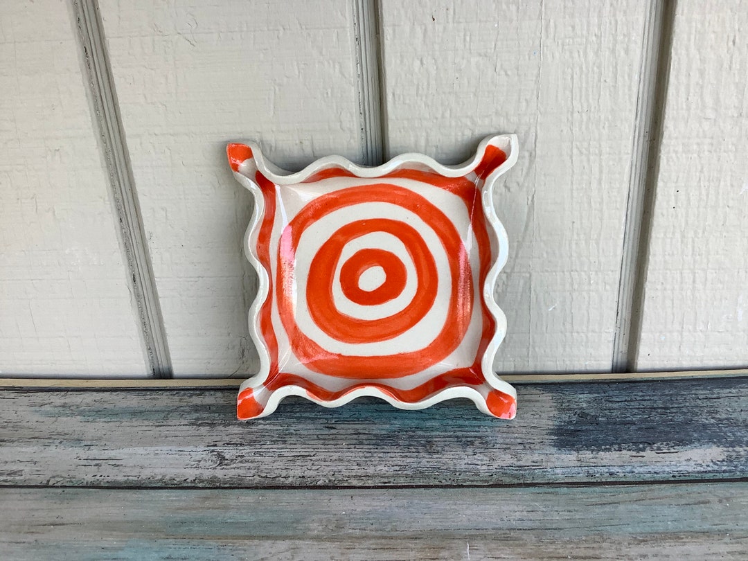 Orange Bullseye Dish - Handmade Ceramics and Pottery - Square Pottery ...