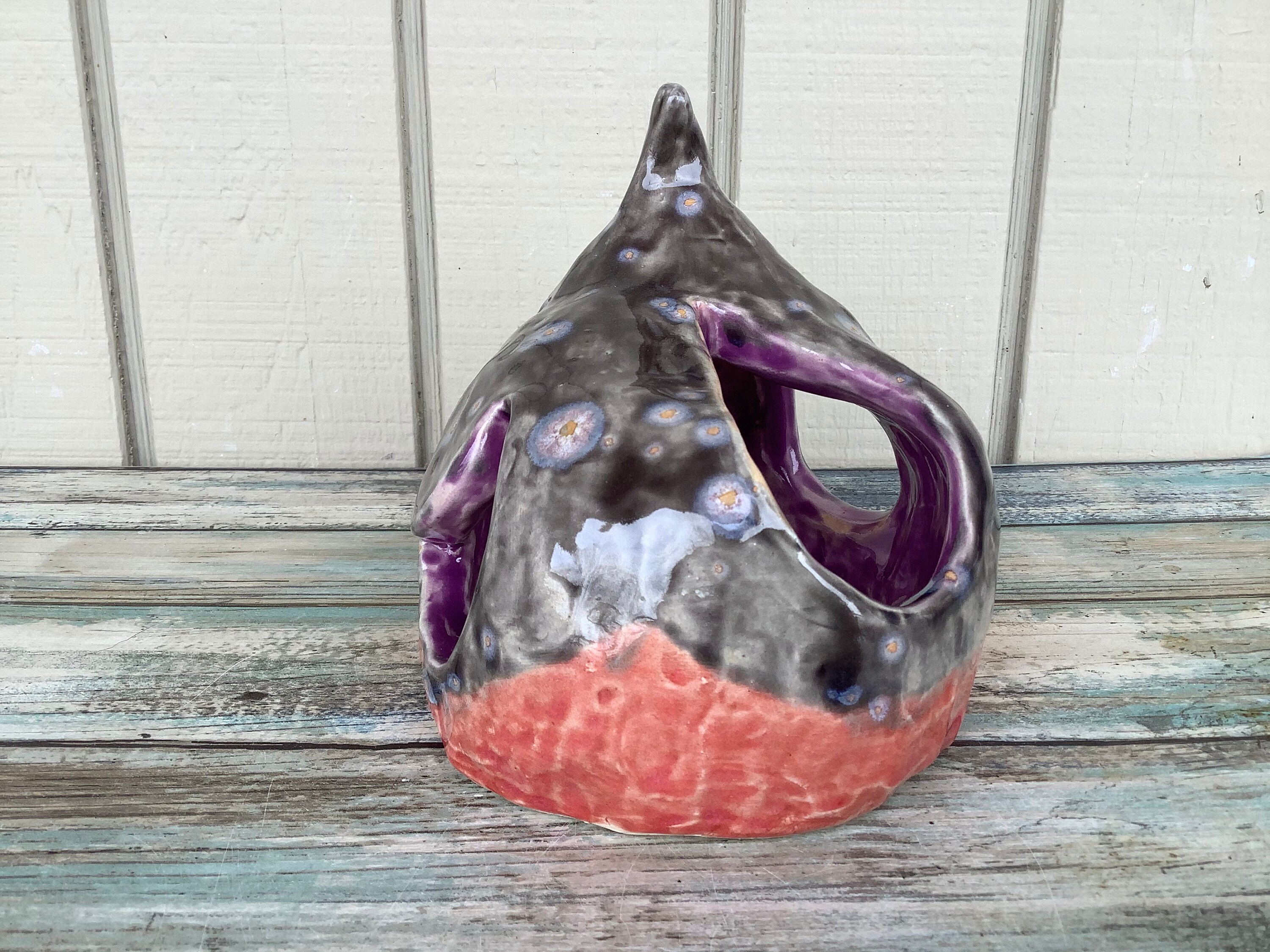 Reptile Hide Ceramic Galaxy Fish Tank Decor Grey and Pink | Etsy