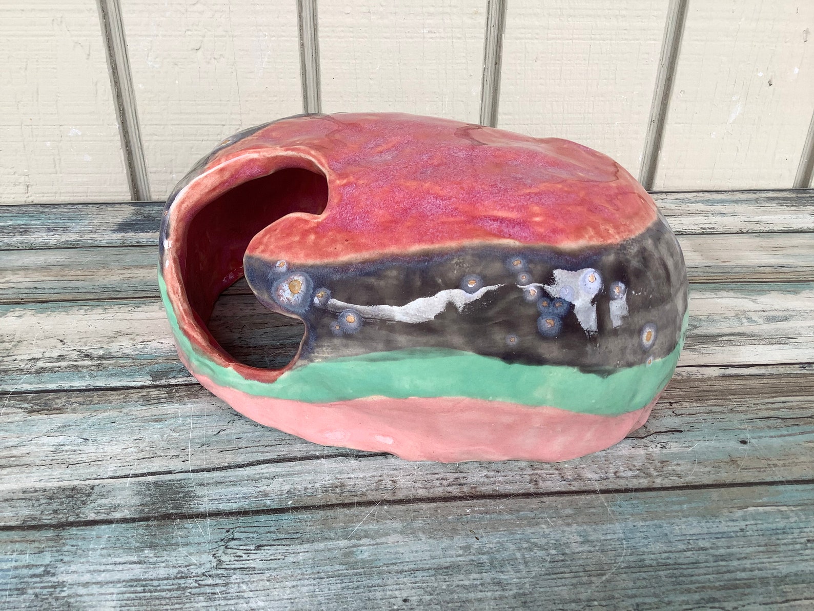Ceramic Critter Hideout Axolotl Hide Aquarium Cave Pink | Etsy