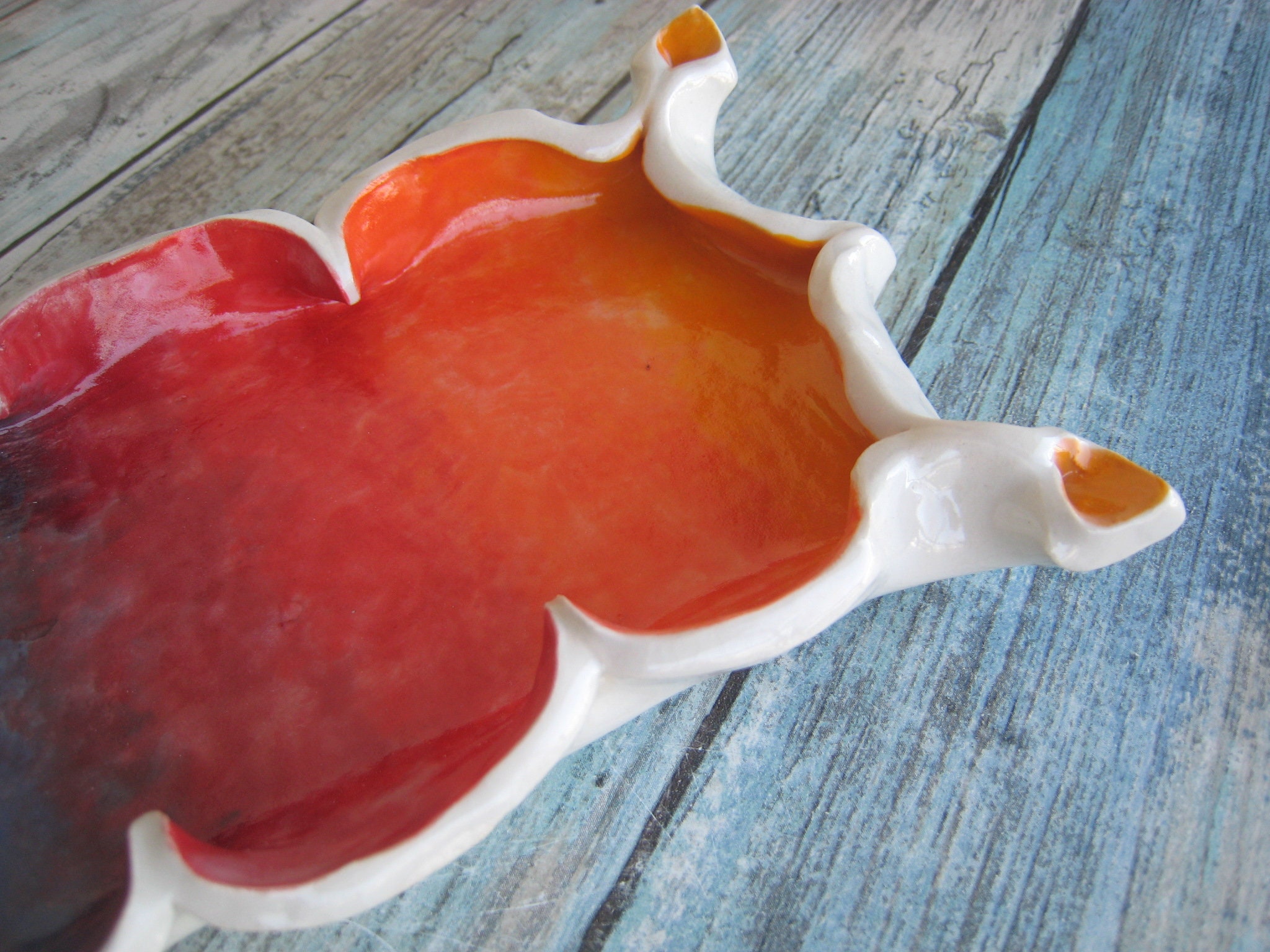 Rolling Tray Ceramic Handmade Dish Sunset Art Vanity | Etsy