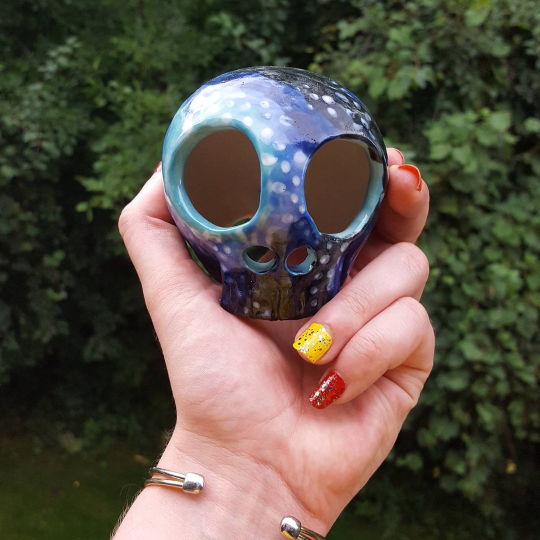 Galaxy Skull Fish Cave - MADE TO ORDER - Aquarium Decor - Small Fish ...