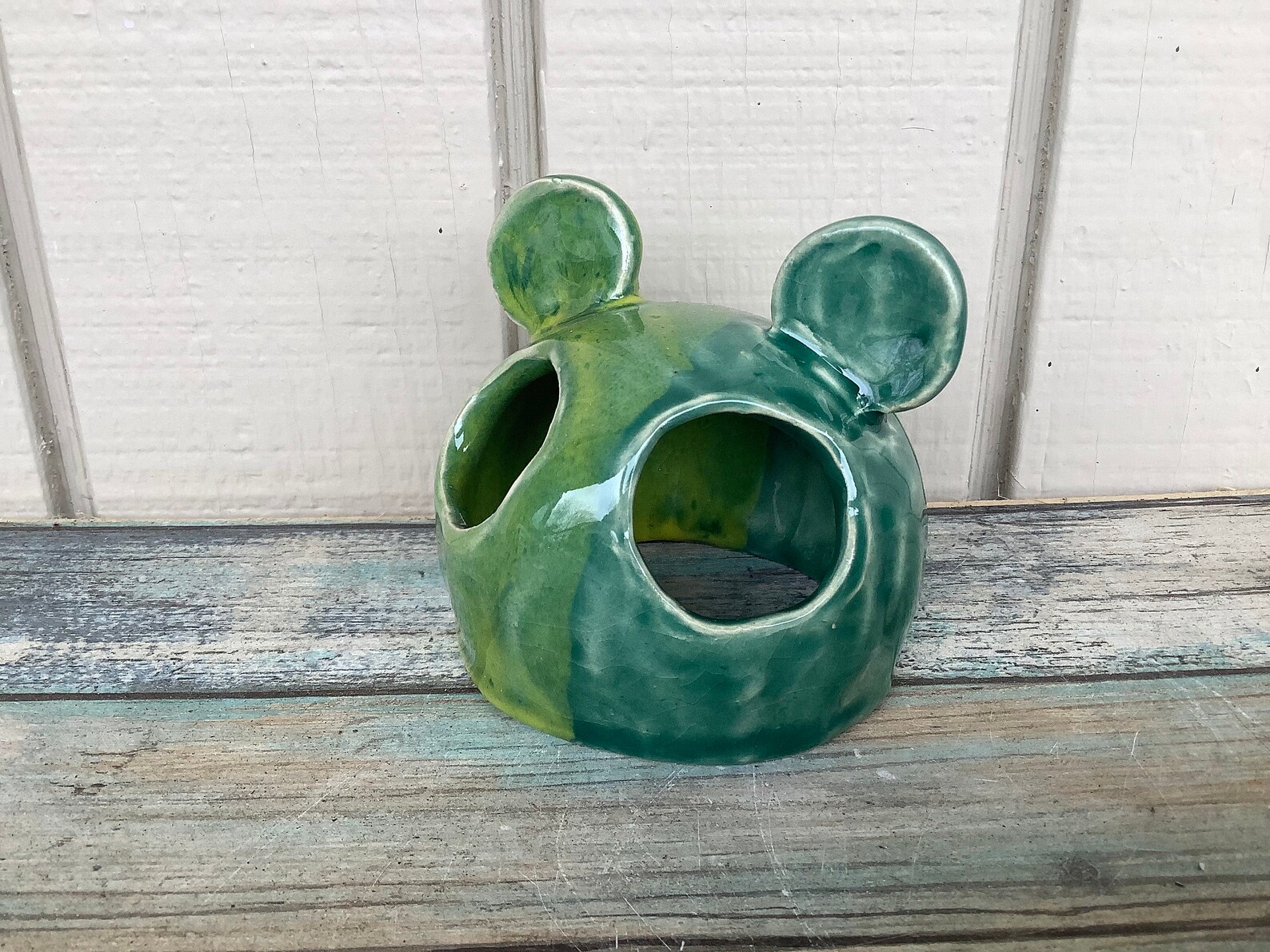 Betta Fish Tank Decor - Green Ceramic Fish Cave Small - Betta Hide ...
