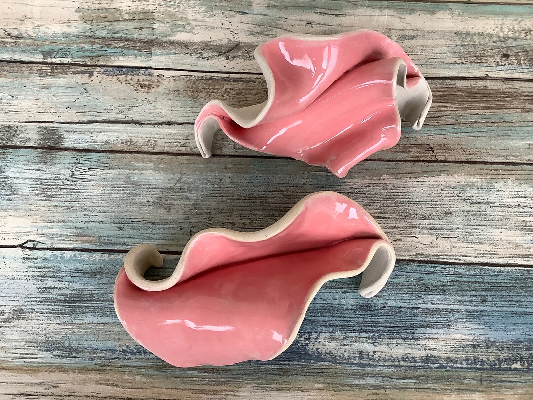 Pink Aquarium Decor - Surrealist Tank Decorations - Pink Curled Leaves ...