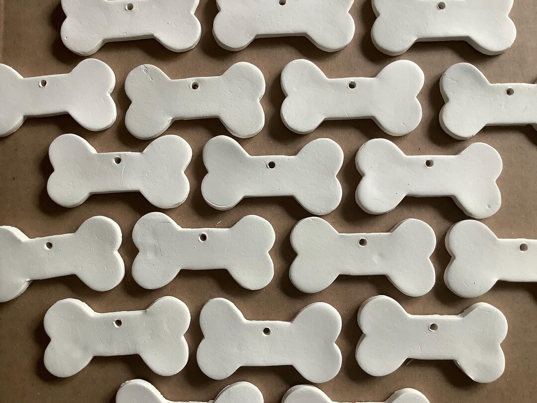 50 Blank Bone Shaped Tiles Ceramic Bisque - Tile With Hole Set of 50 ...
