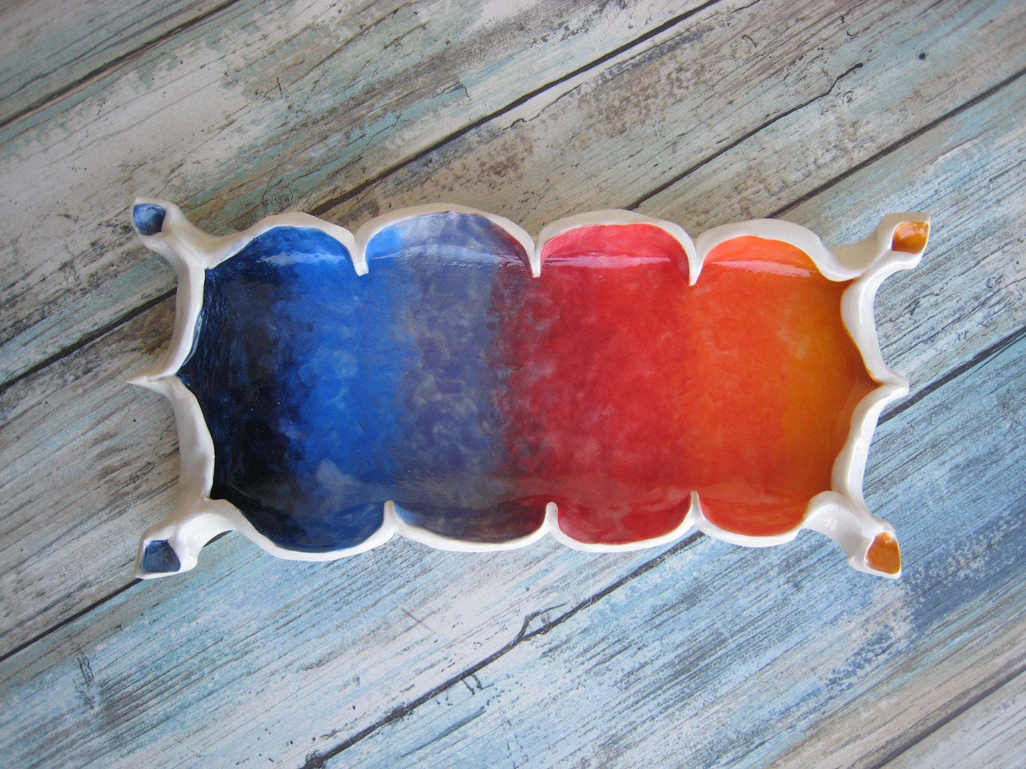 Rolling Tray Ceramic Handmade Dish Sunset Art Vanity | Etsy