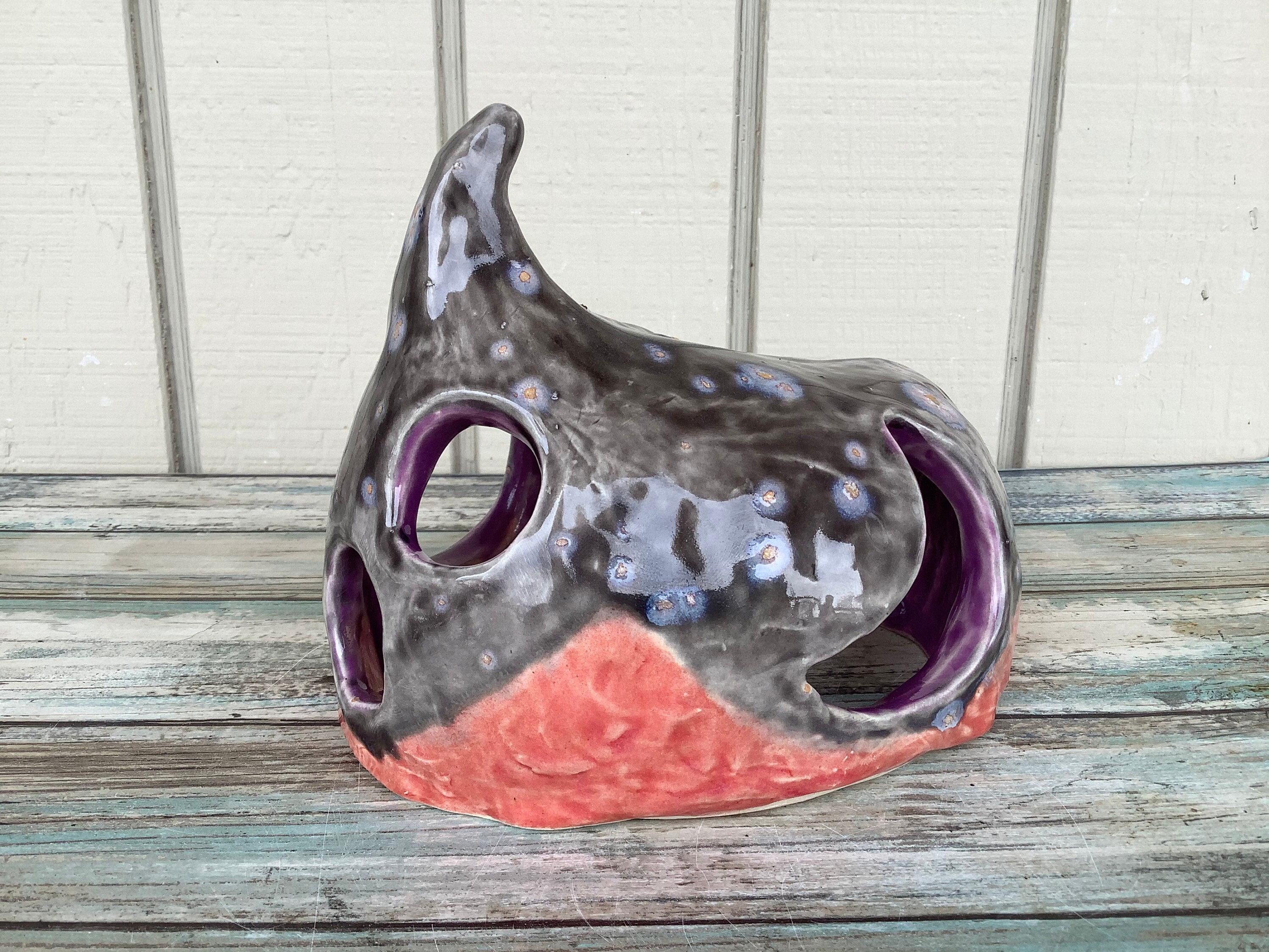 Reptile Hide Ceramic Galaxy Fish Tank Decor Grey and Pink | Etsy