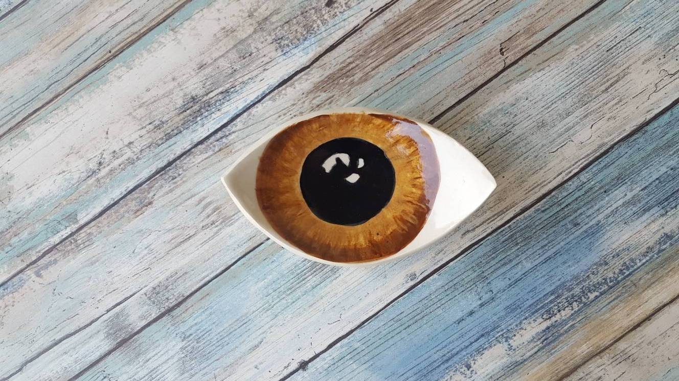 Ceramic Eye Dish MADE TO ORDER Surrealist Decor Ceramics | Etsy