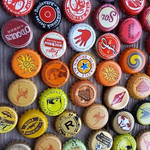Gift for Dad - Beer Bottle Cap Magnets - Man Cave Magnets - 20 Beer ...